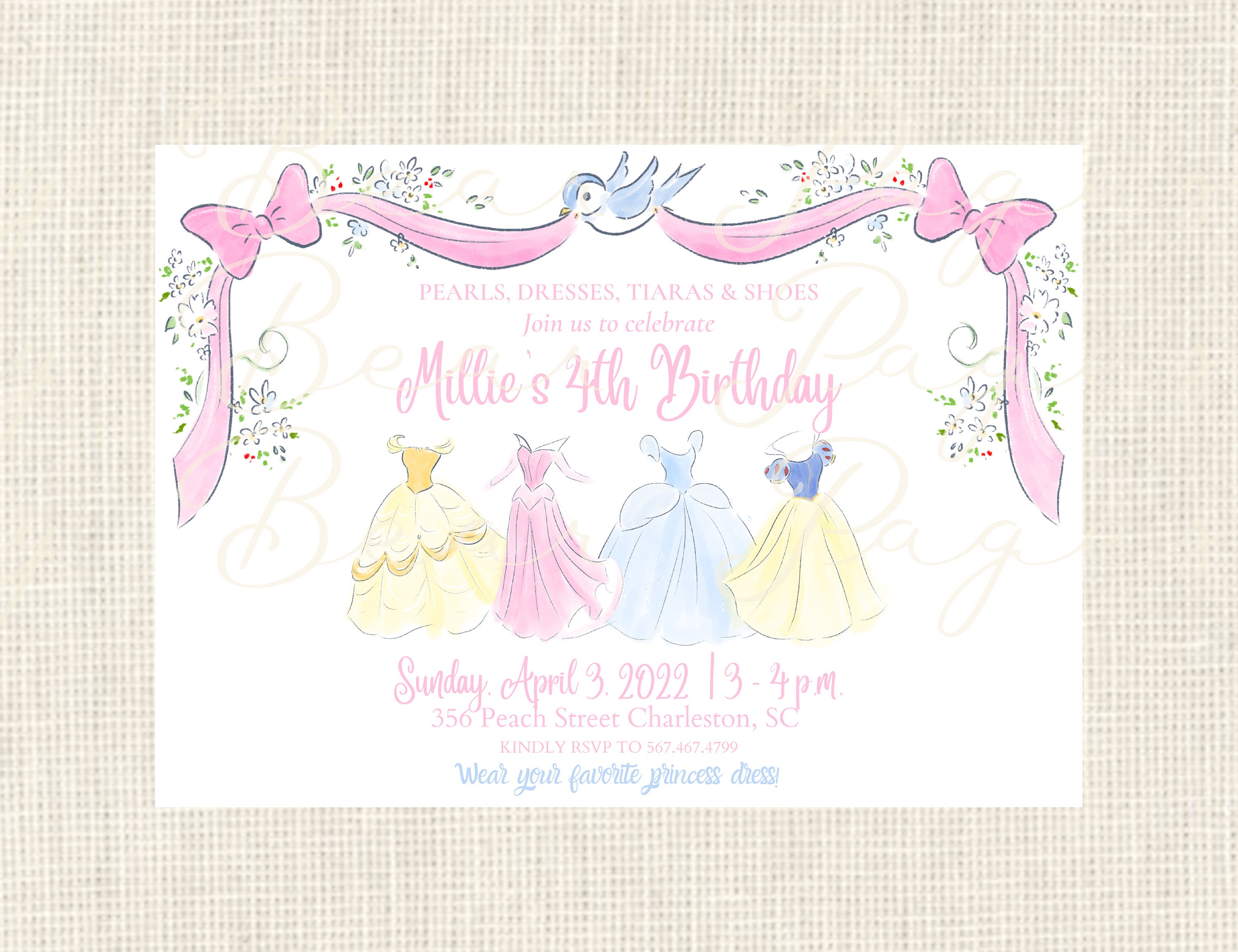 Disney Princess Birthday Invitation Wording