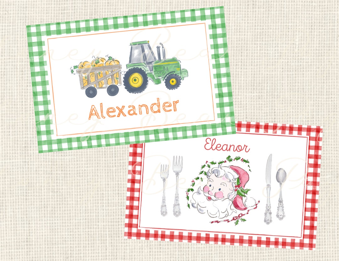 Personalized Christmas - Halloween - Thanksgiving Placemat/ Holidays - Etsy