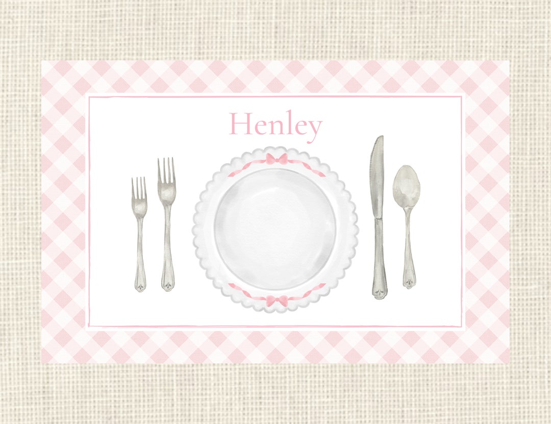 Personalized Place Setting Placemat / Gingham / Dining / Formal ...