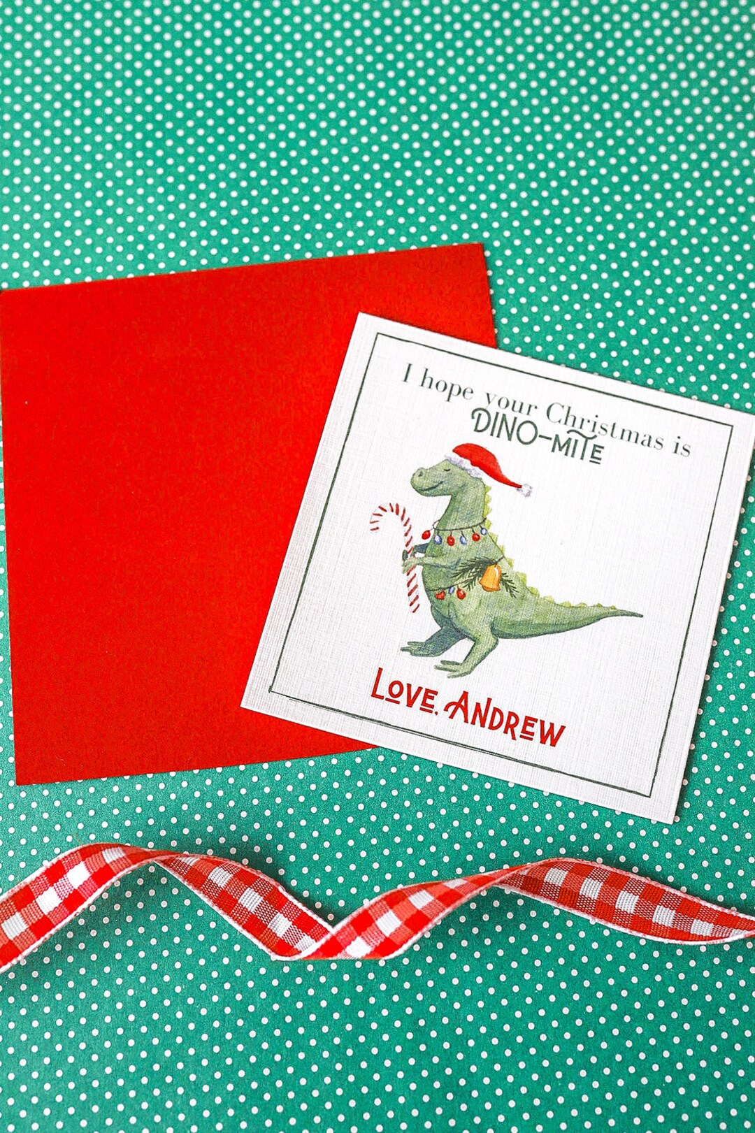 Dinosaur Christmas Gift Tags - Etsy