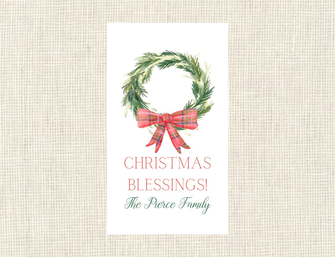 Watercolor Wreath Christmas Gift Tags - Etsy
