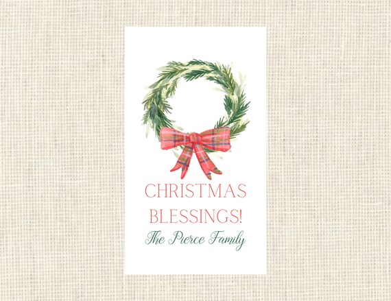Watercolor Wreath Christmas Gift Tags - Etsy
