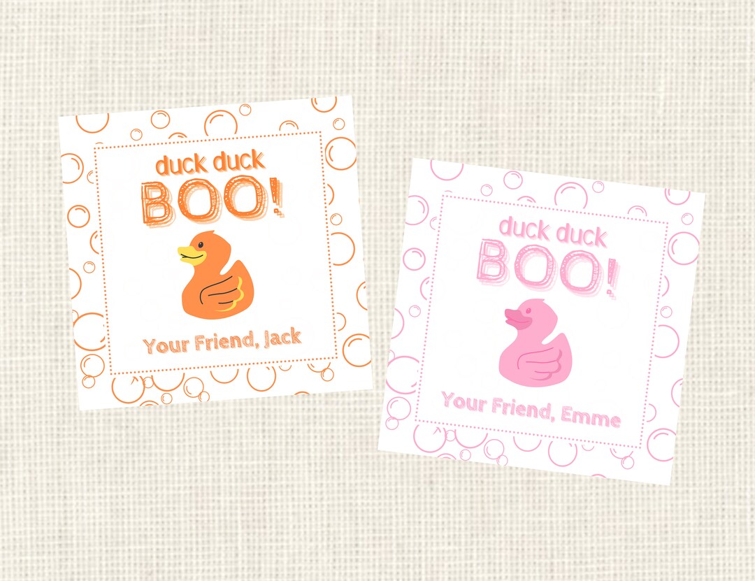 Watercolor Halloween Tags / Duck Duck Boo Kids Tags for Halloween Treat ...