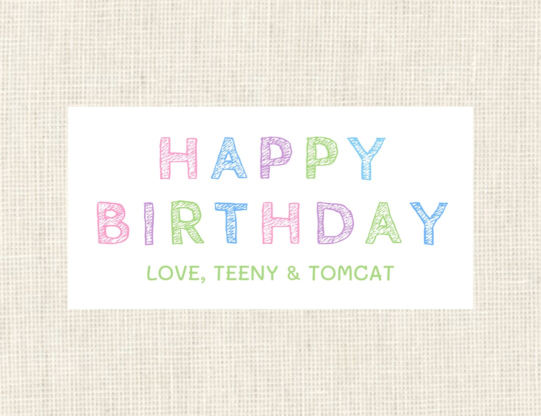 Birthday Calling Cards/ Enclosure Gift Tags Favor Tags/ Girls / Sisters ...