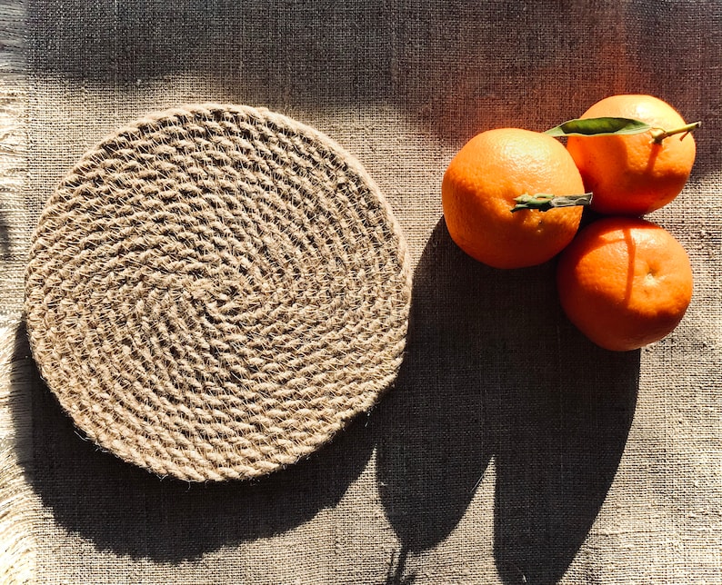 Jute Rope Rustic Coasters, Natural Jute Coasters - Etsy