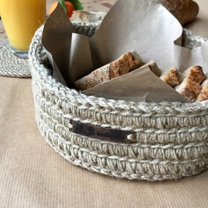 Jute Rope Rustic Round Basket With Handles Jute Tray for | Etsy