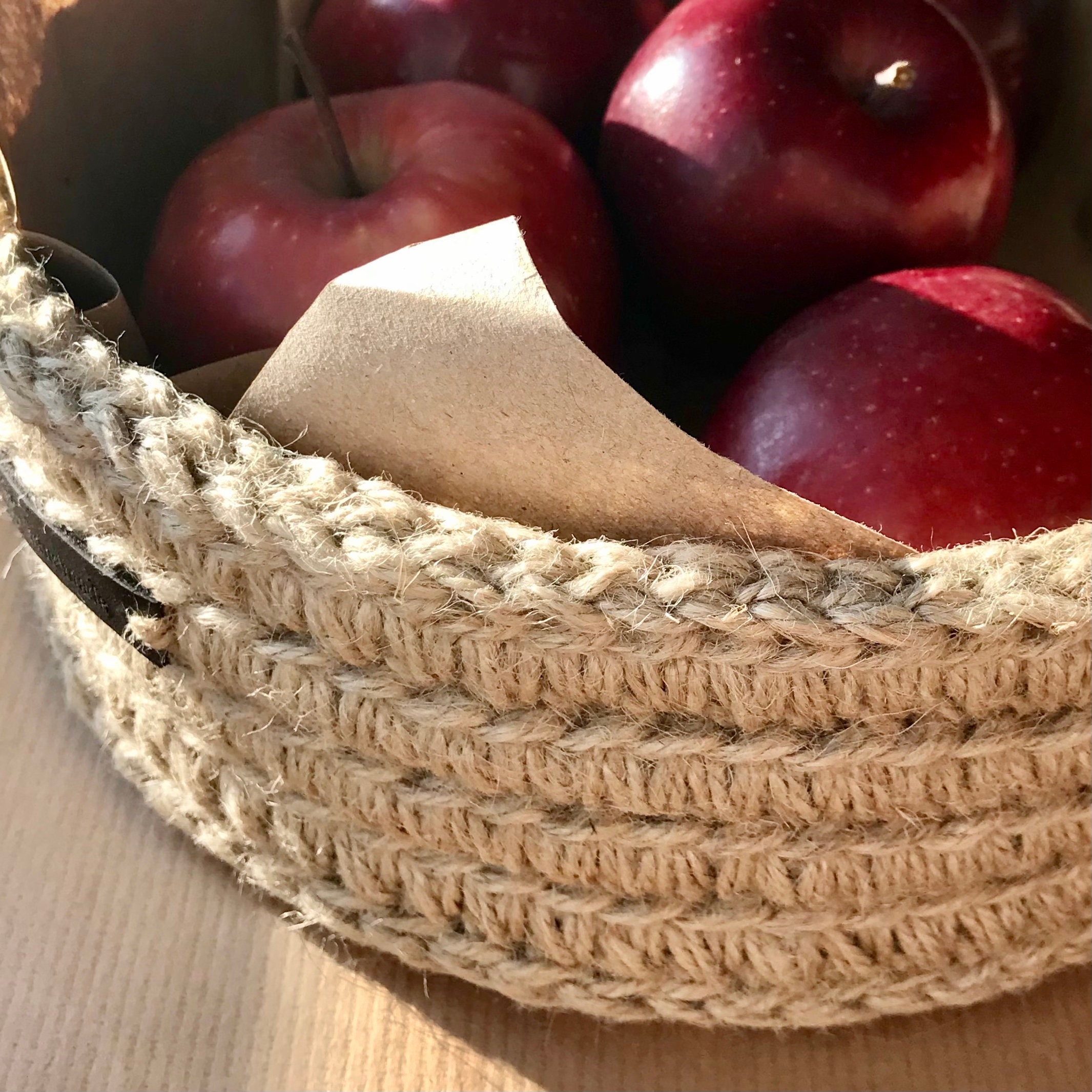 Storage Jute Basket Rustic Round Basket Rope Jute Tray - Etsy