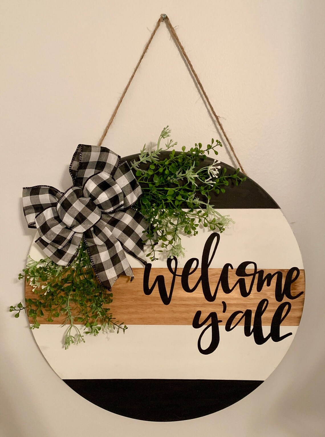 Welcome Y'all Round Board - Etsy