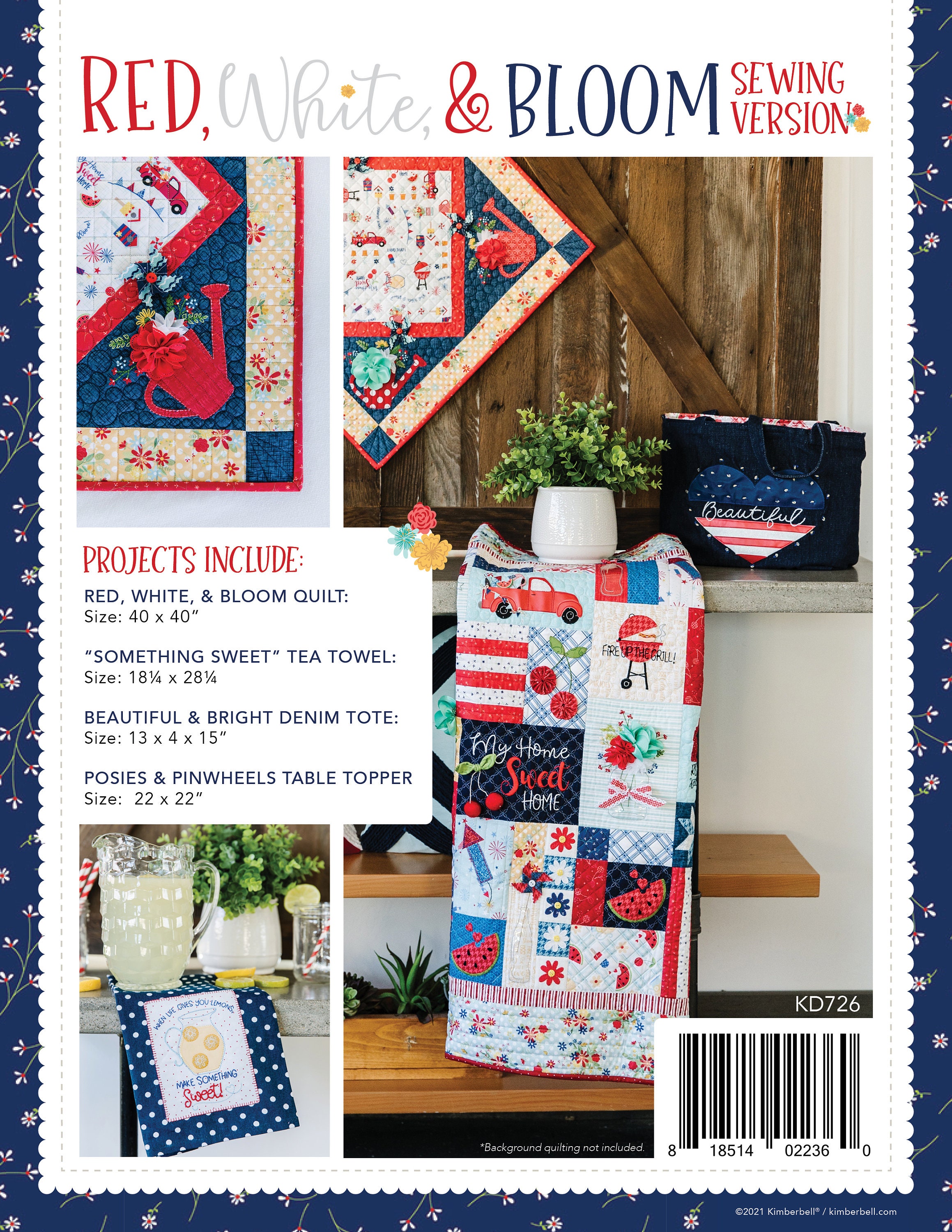 Kimberbell's New Red White and Bloom Quilt Sewing Pattern | Etsy