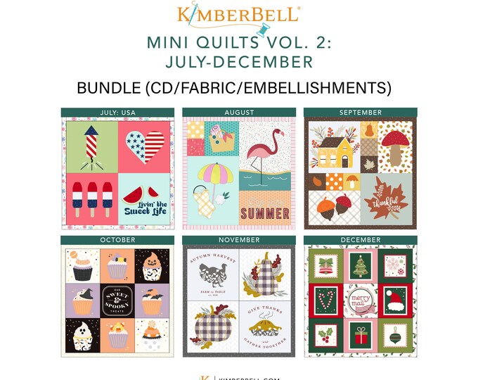 PRE-ORDER Kimberbell Mini Quilts Vol 2 July December Bundle Cd/fabric ...