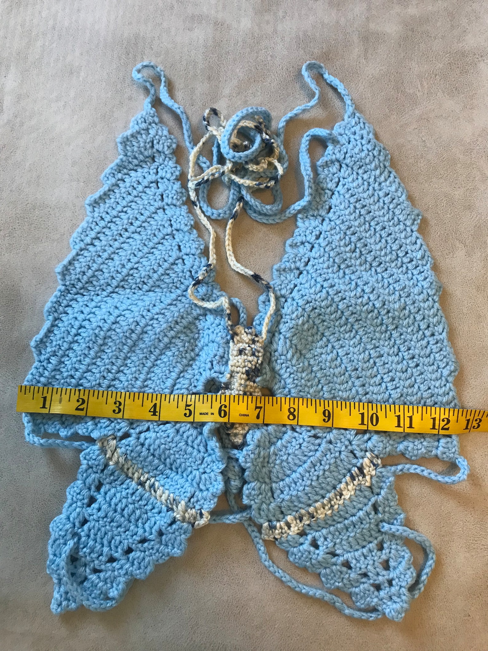 Baby Blue & White Crochet Butterfly Top - Etsy
