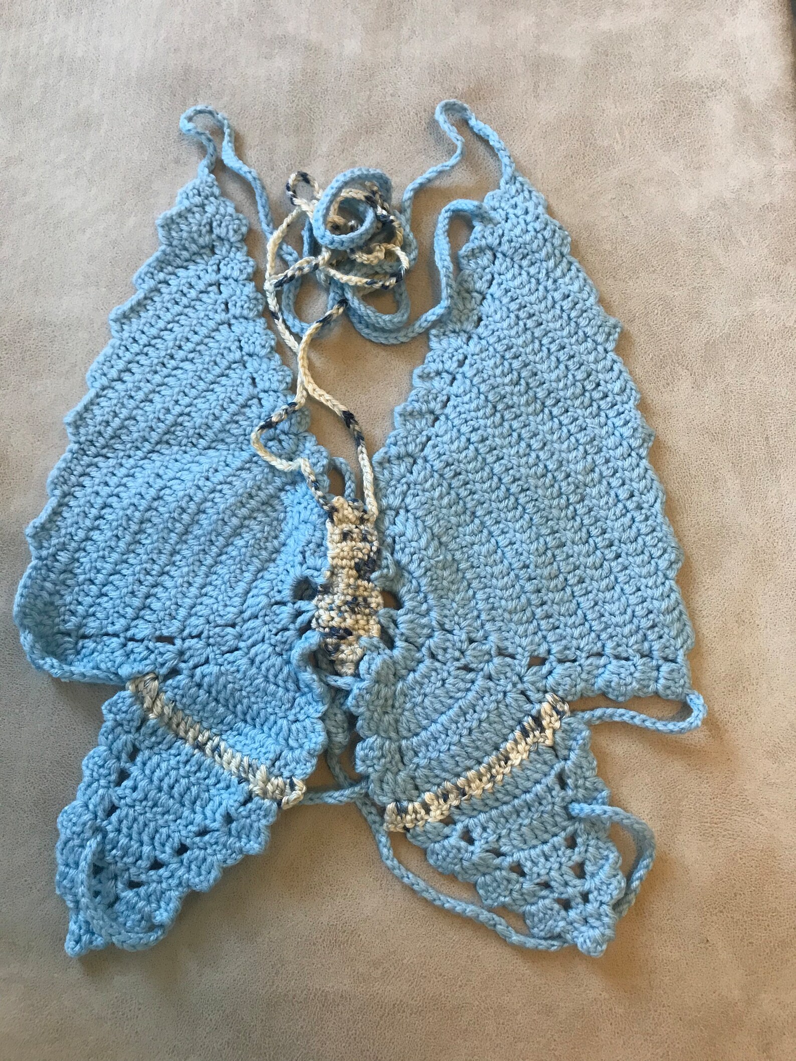 Baby Blue & White Crochet Butterfly Top - Etsy
