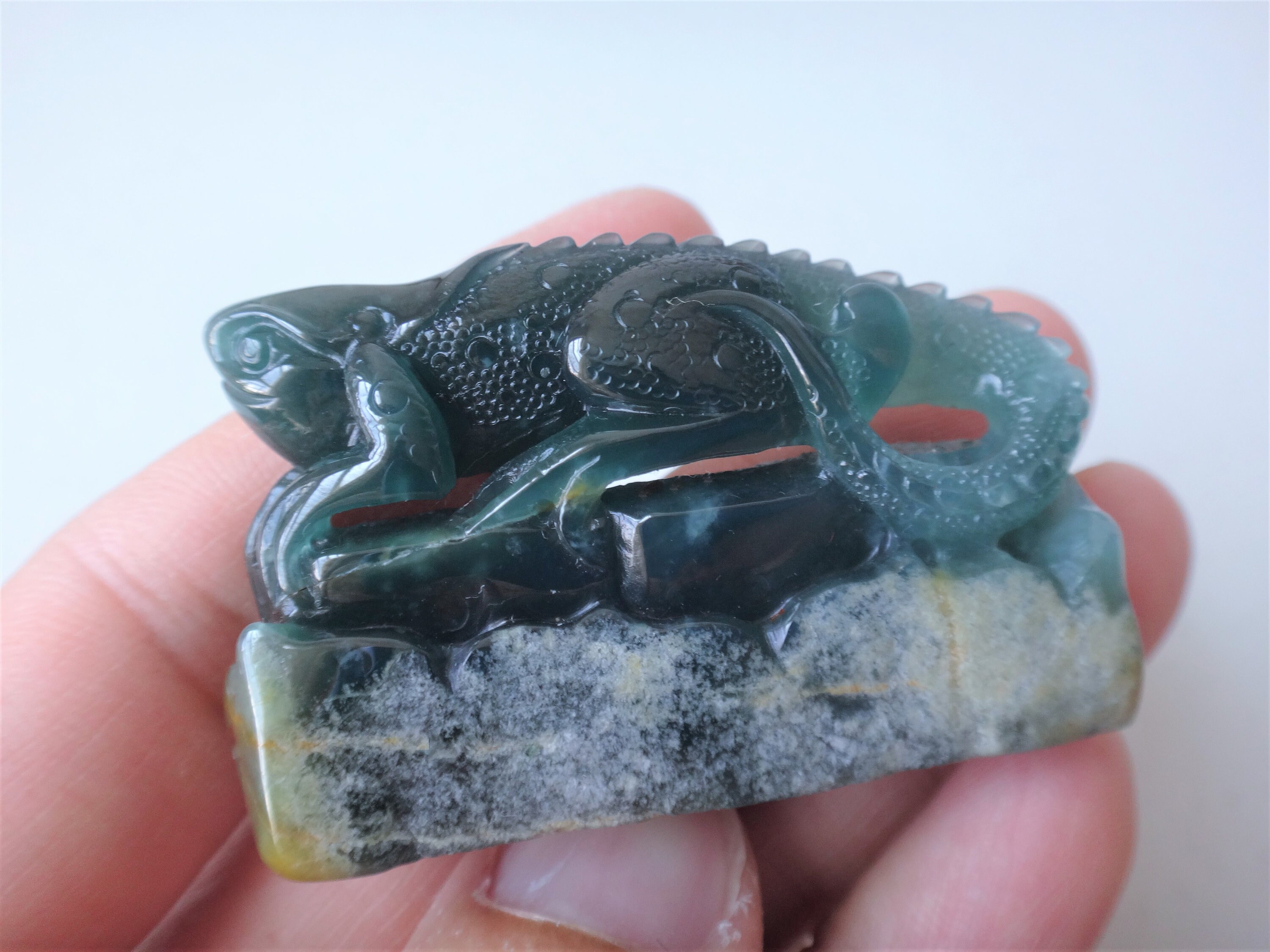 Natural Genuine A Jadeite Jade Blue Green Lizard Decoration - Etsy