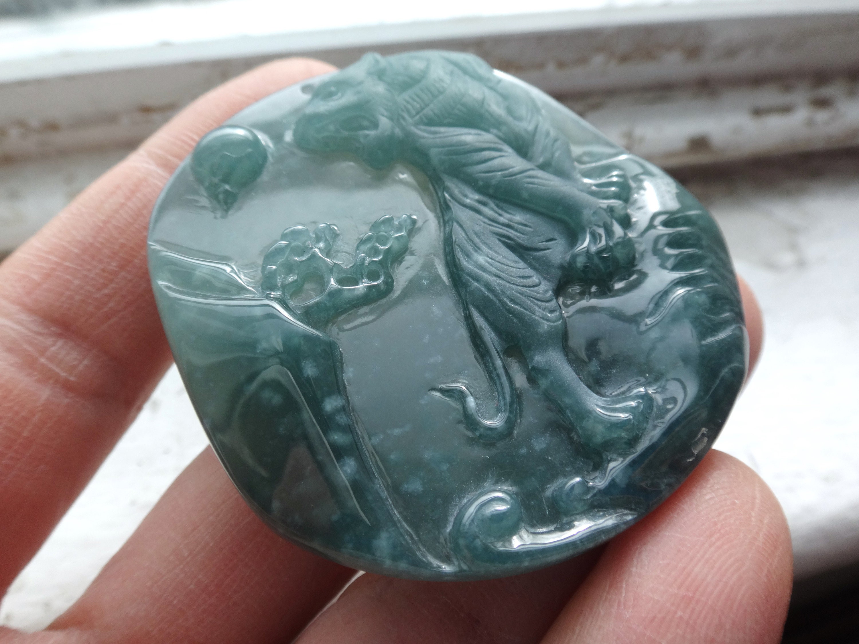 Natural Genuine A Jadeite Jade Blue Green Tiger Pendant - Etsy