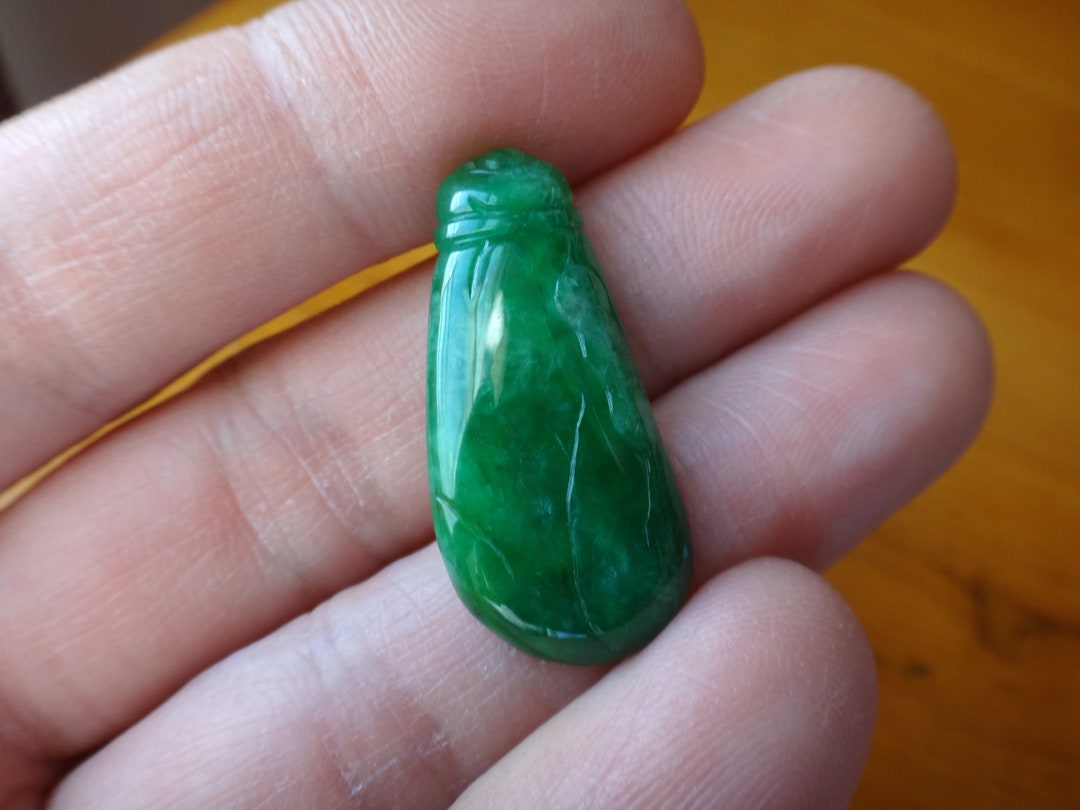 Natural Genuine A Jadeite Jade Spicy Green Money Coin Lucky Melon ...