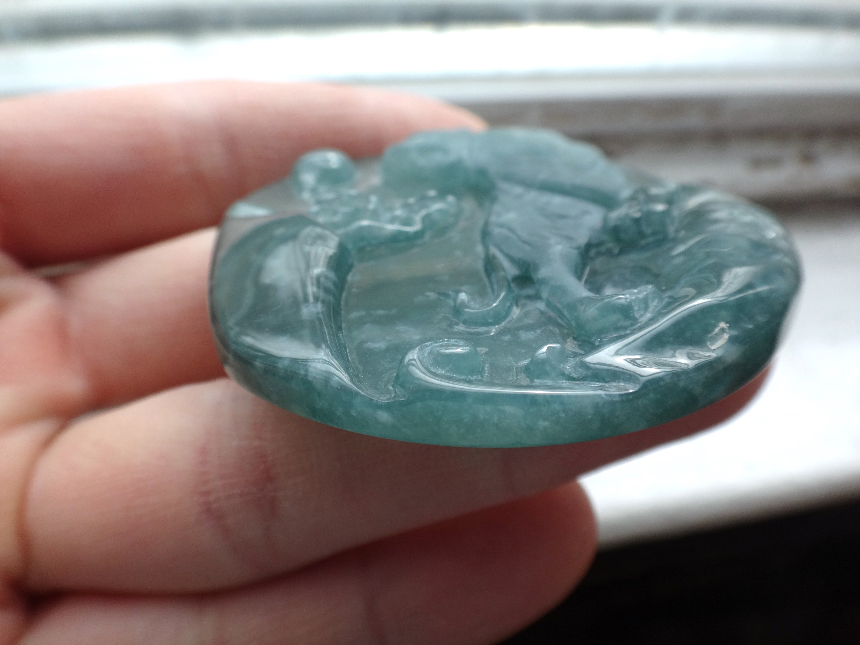 Natural Genuine A Jadeite Jade Blue Green Tiger Pendant - Etsy