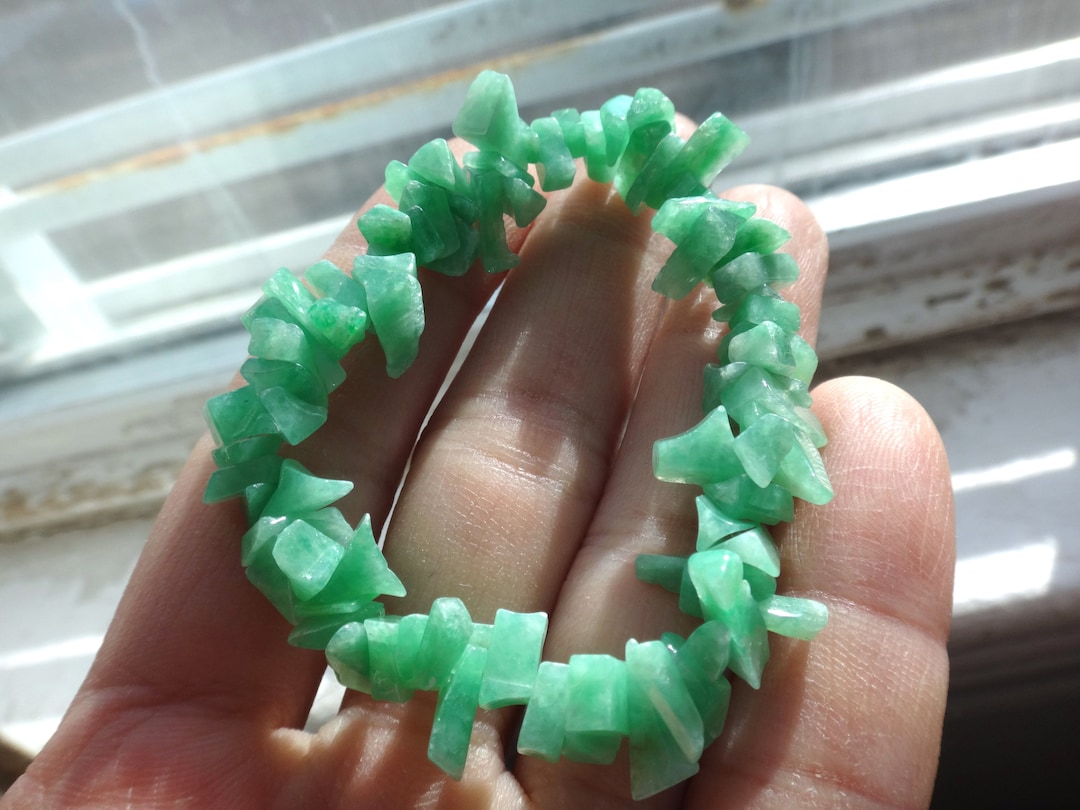 Natural Genuine A Jadeite Jade Emblem Sun Green Chips Bracelet - Etsy