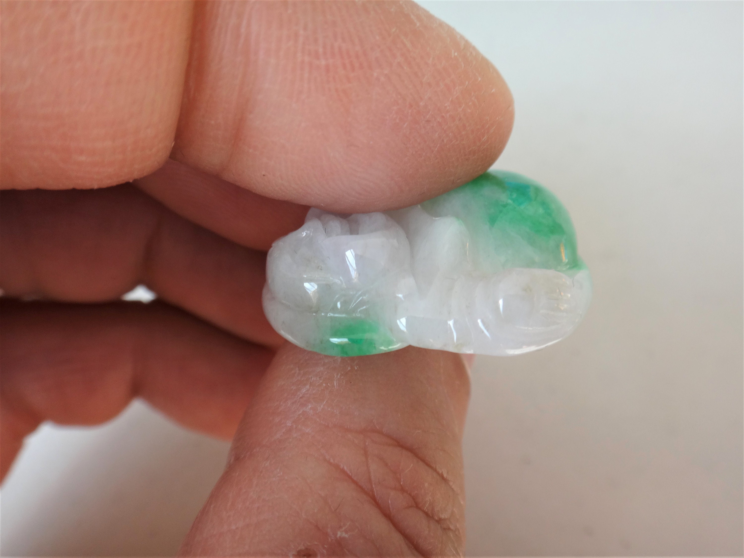 Natural Genuine A Jadeite Jade White Floral Sun Green Happy - Etsy