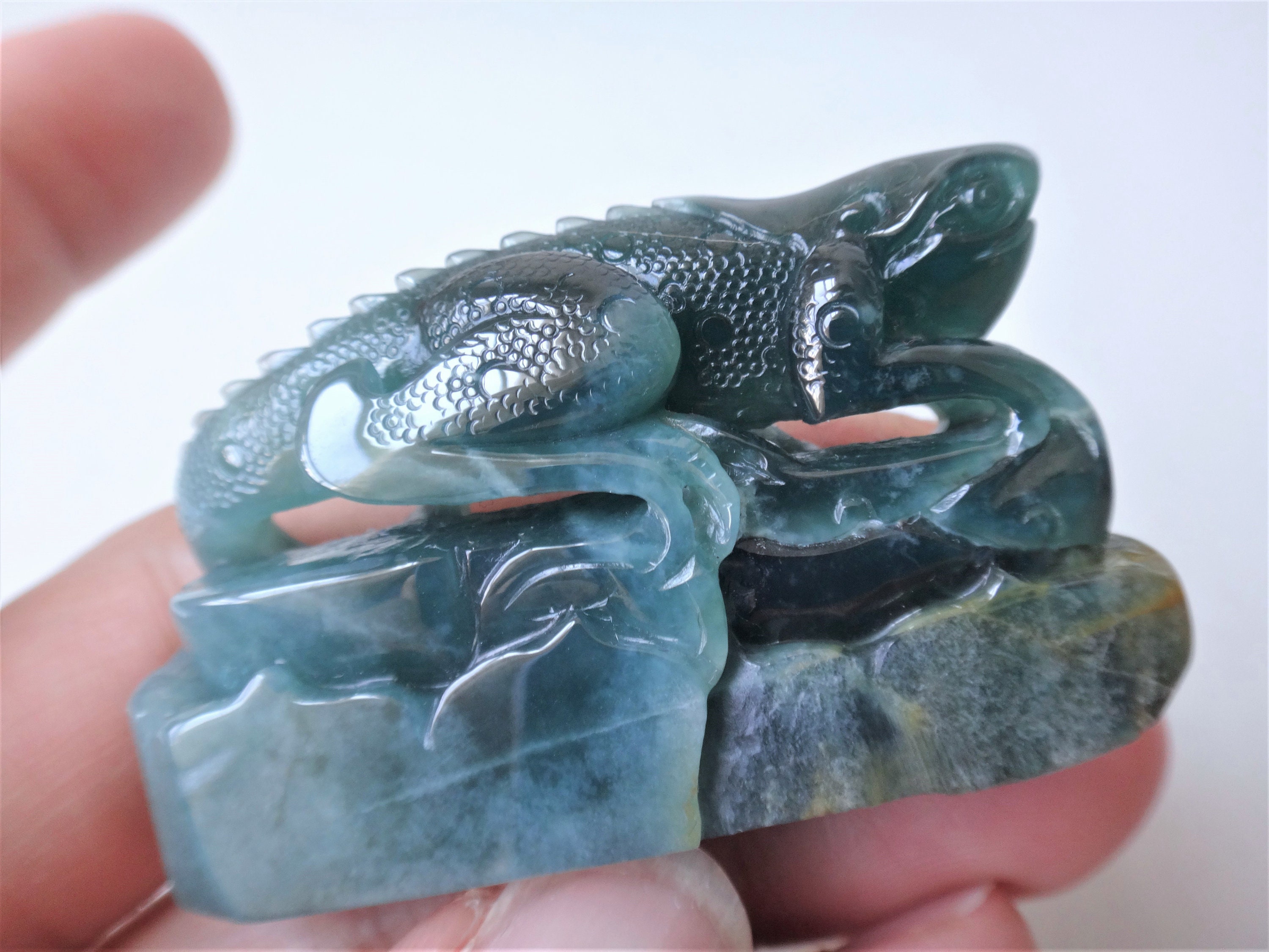 Natural Genuine A Jadeite Jade Blue Green Lizard Decoration - Etsy