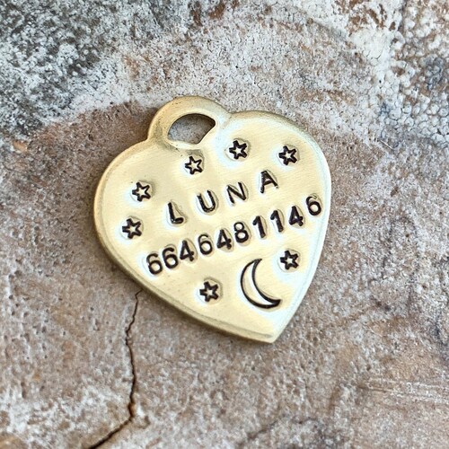 Engraved Pet ID Tag Dog Tags Cat Tag Personalized HEART | Etsy