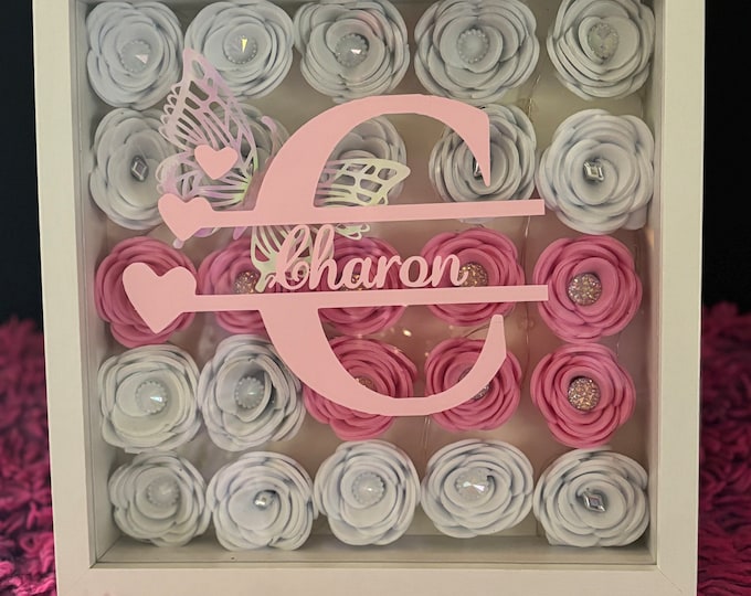 Dog Paw Flower Shadow Box Dog Paper Flower Box Customized Gift for Dog ...