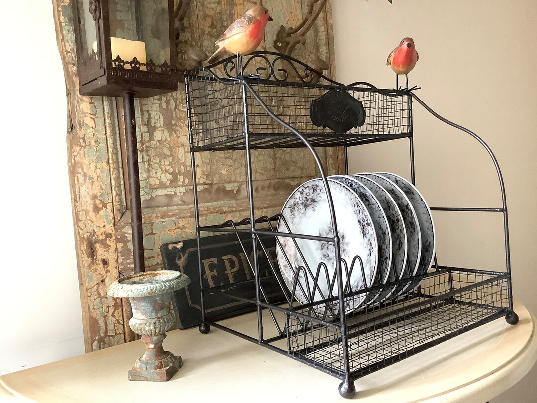 French Dish Draining Rack, Dish Drainer Rack, Wire Metal Plate, Metal ...