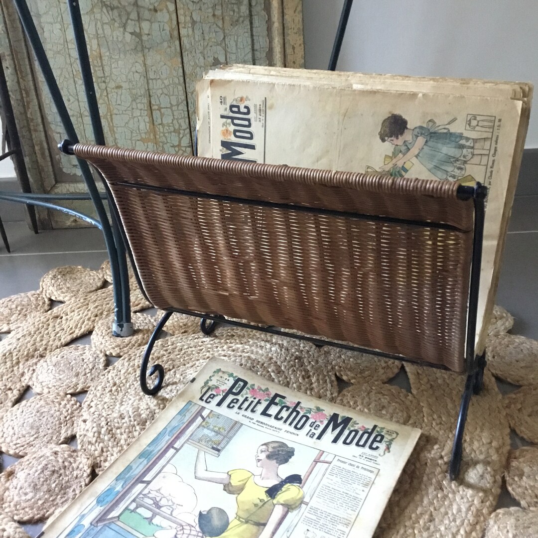 Magazine Rack, Wicker Rack, Rattan Rack, Home Decor, French Country ...