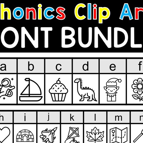 Font Bundle 10 Phonics Clip Art Fonts | Etsy