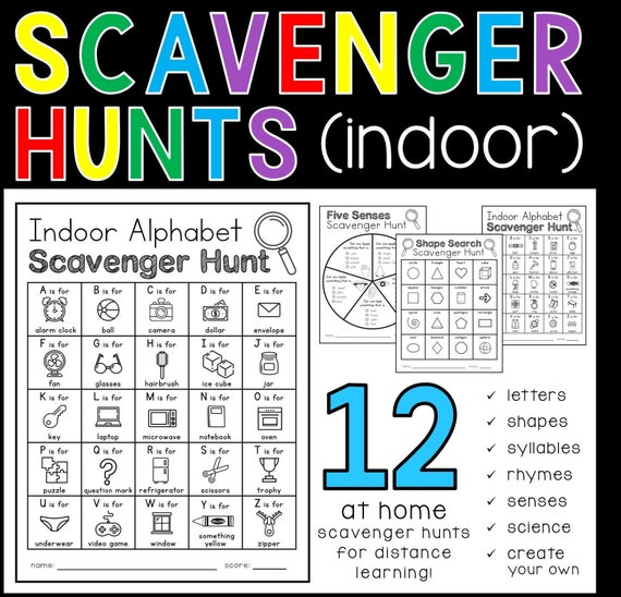 Indoor Scavenger Hunts With Pictures 12 Versions Printable - Etsy