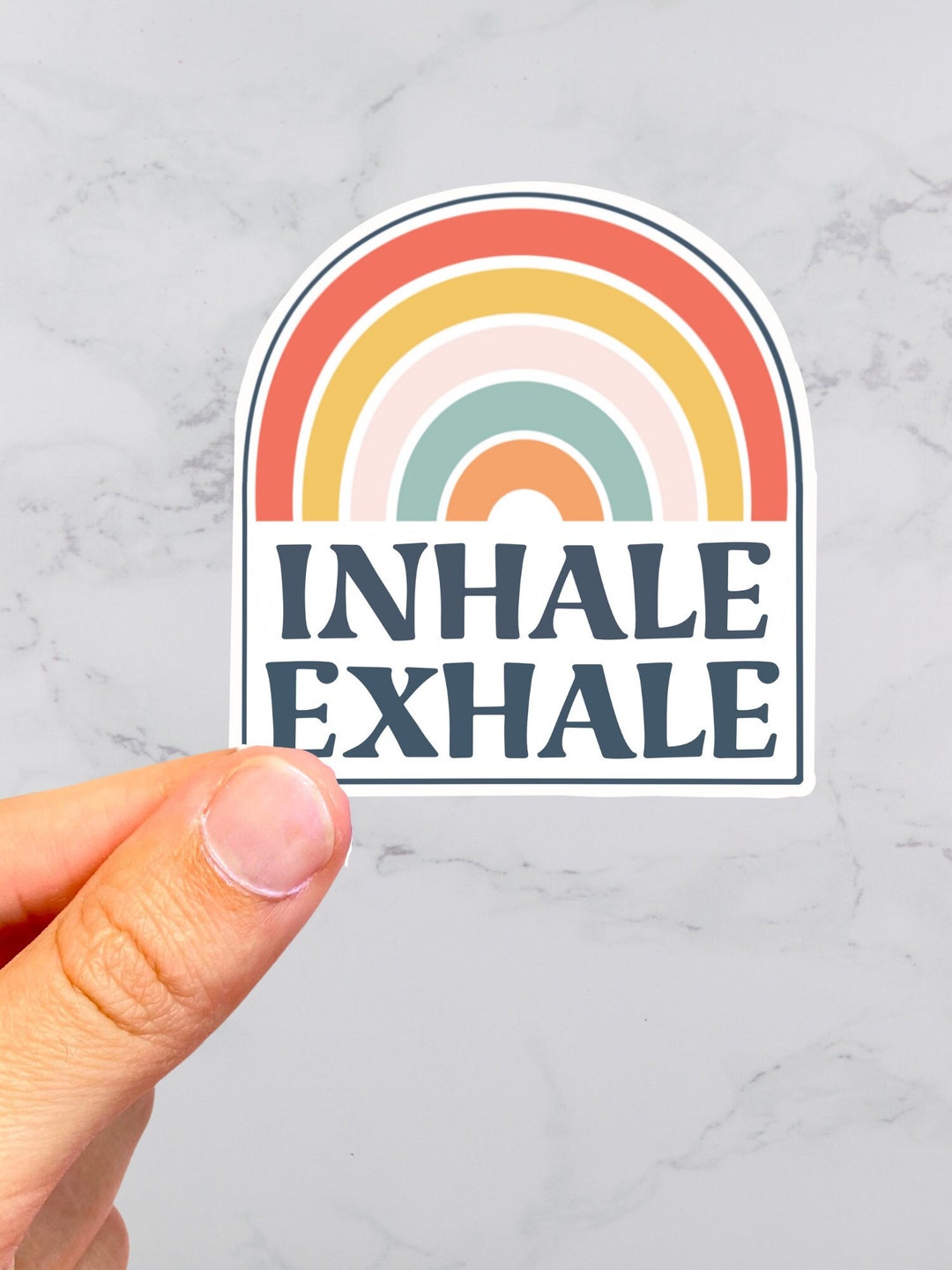 Inhale Exhale Sticker, Breathe Sticker, Self Care Sticker, Colorful ...