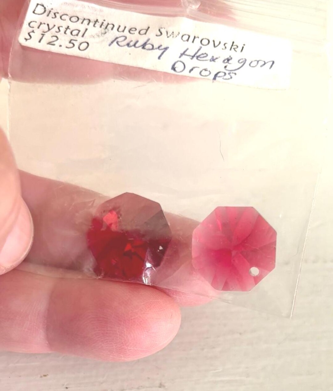 Swarovski 14mm Ruby Hexagon Drop Vintage - Etsy