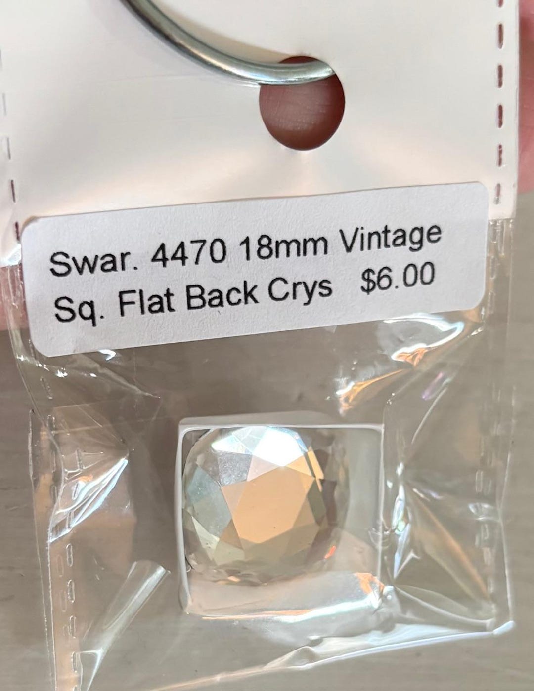 Swarovski #4470 18mm Vintage Squarish Stone Aqua Gold Foiled Authentic ...