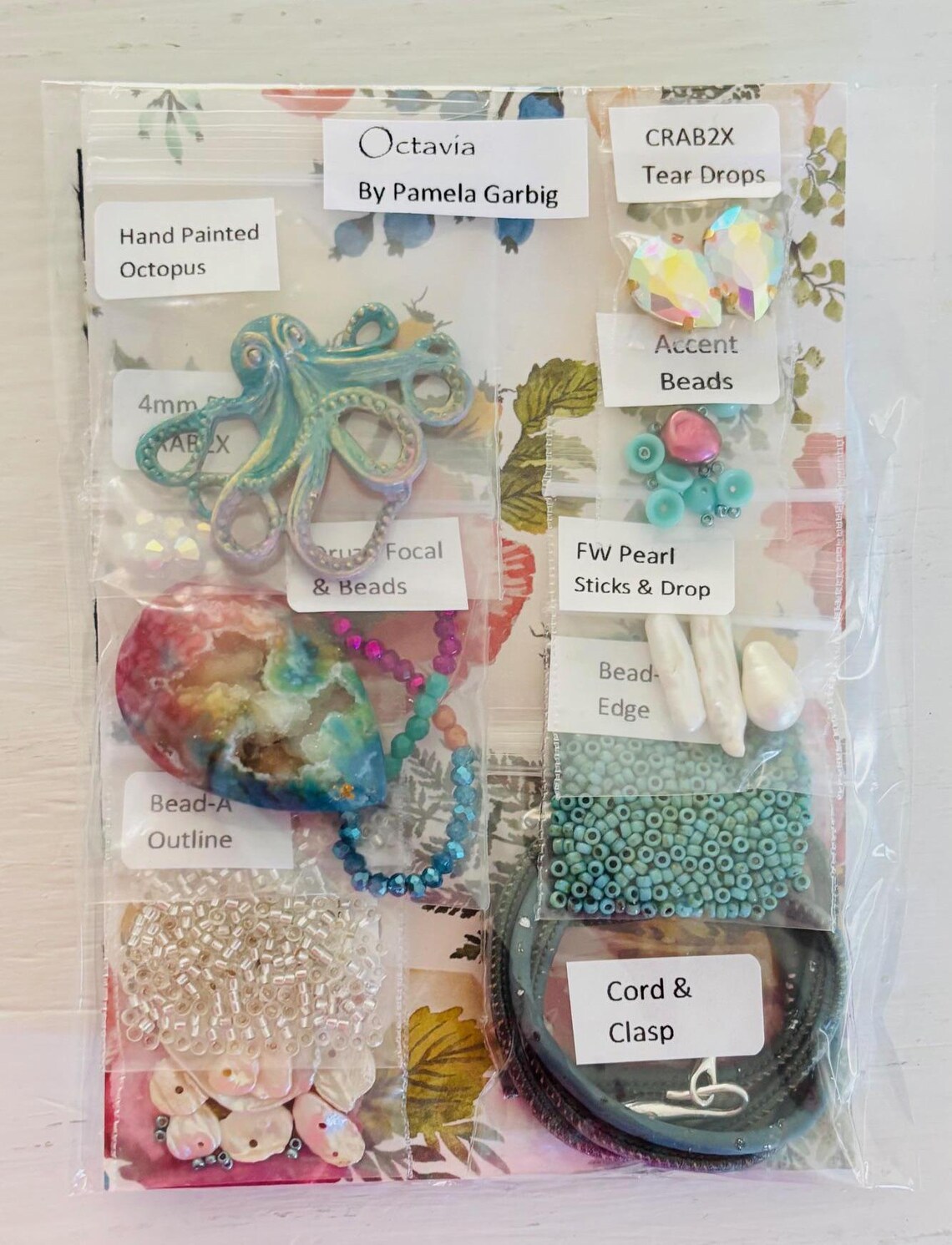 Octavia Kit Tutorial Pattern Bead Embroidery Art Pendant Freeform - Etsy