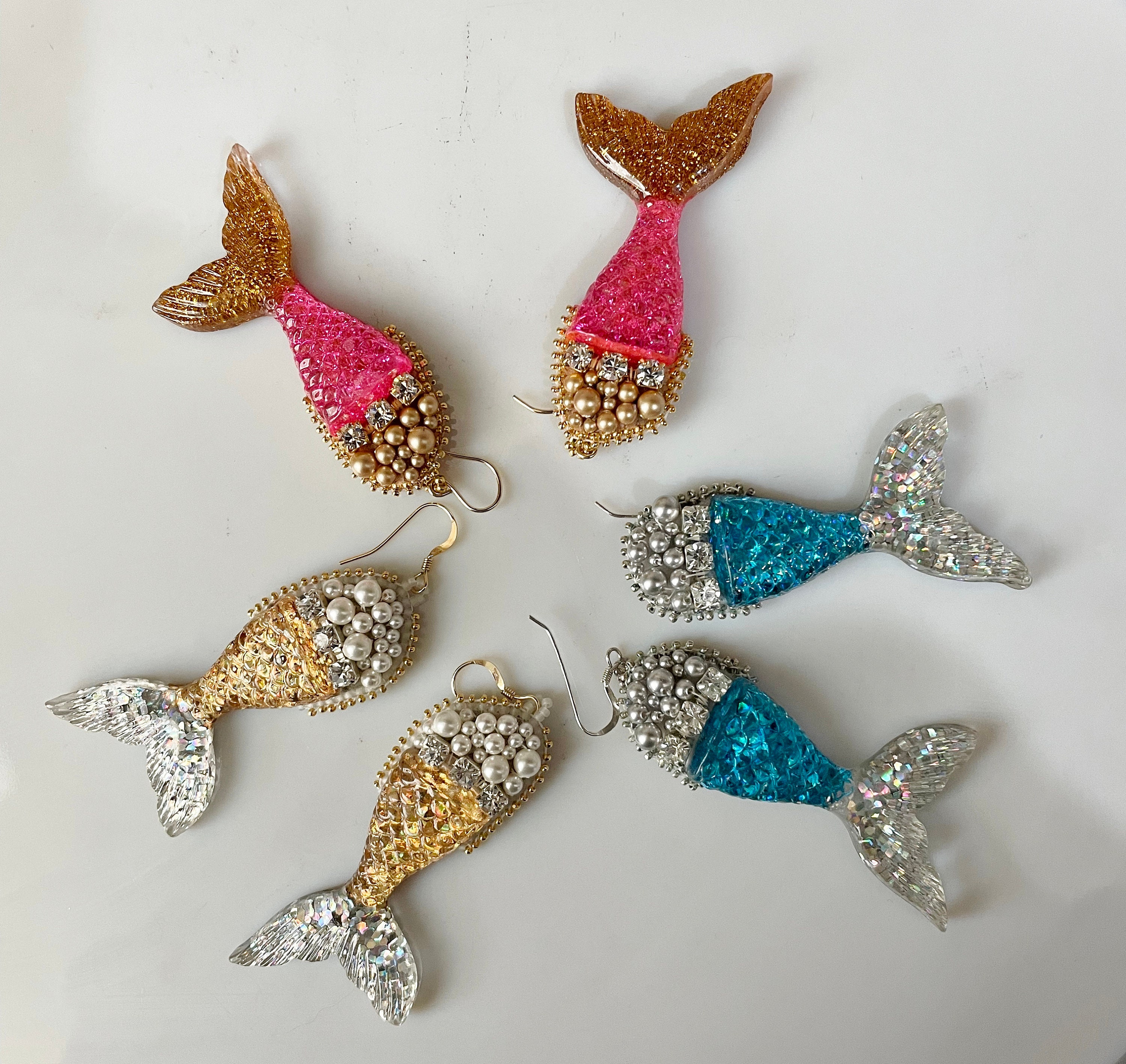 Mermaid Tail Kit Tutorial Pattern Bead Embroidery Art Earrings - Etsy