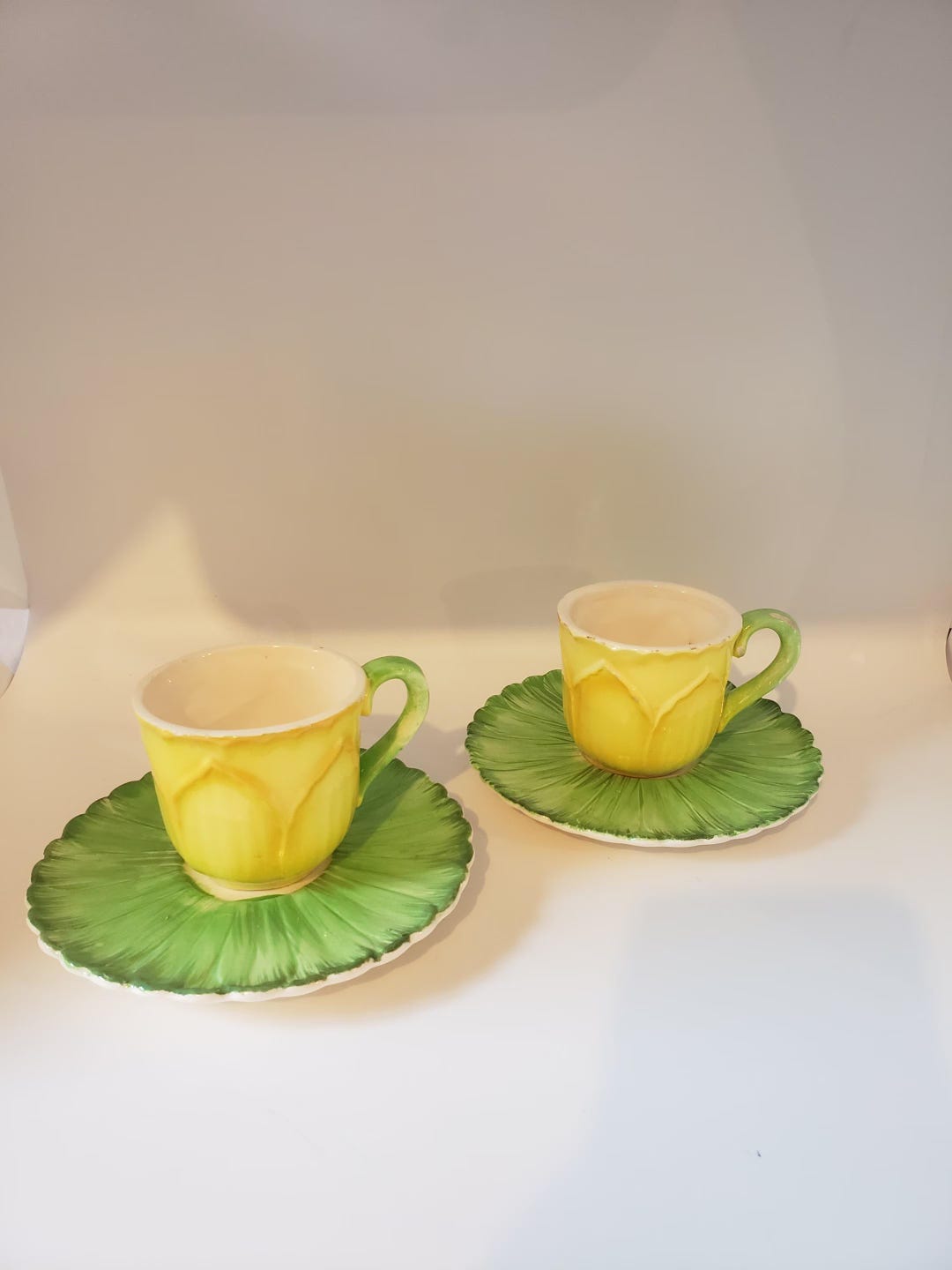Vintage Daffodil Espresso Cups & Saucers – Indoor Garden Planters ...