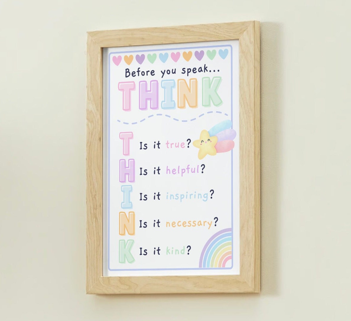 Primary Classroom Poster: Empowering Young Kids to THINK Before They ...