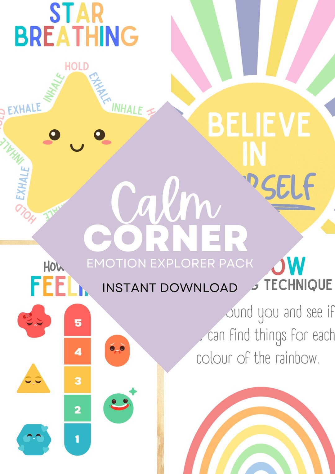 5 PRINTABLE POSTERS Calm Corner Emotion Explorer Pack: Classroom-ready ...