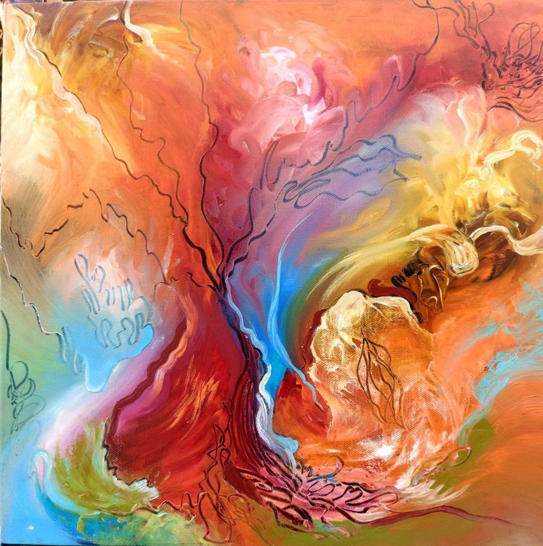 SEXUAL WALL Painting-sexual Energy Art-erotic Wall Painting-red Sexual ...