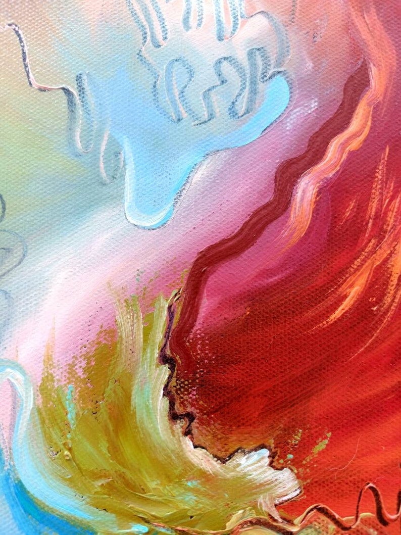 SEXUAL WALL Painting-sexual Energy Art-erotic Wall Painting-red Sexual ...