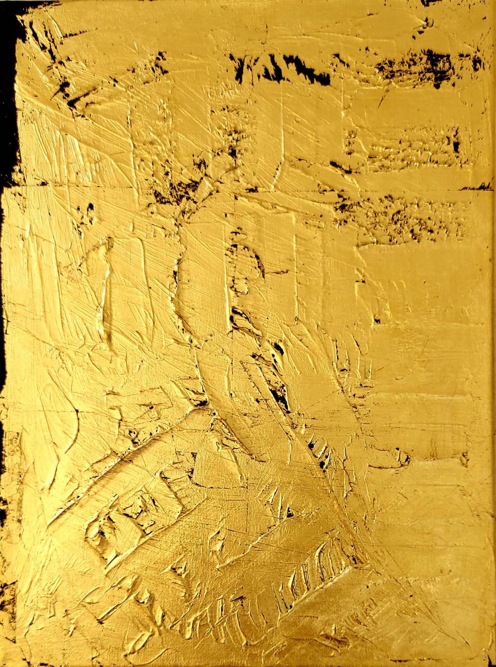 Golden Art Gold Leaf Painting Gold Leaf Art Gold Wall Decor - Etsy