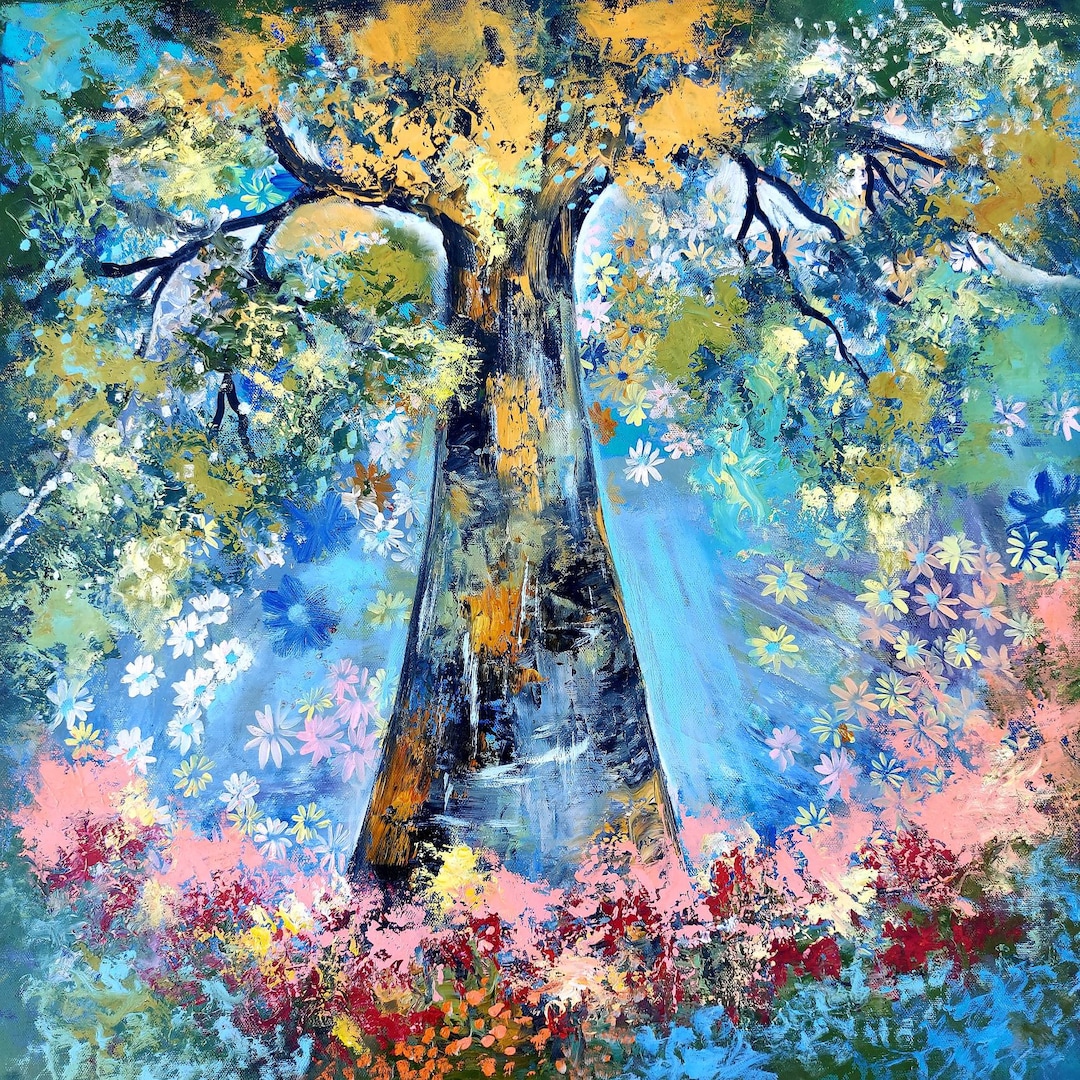 MAGIC FOREST Art-original Oil Painting-tree Forest Wall Decor-landscape ...