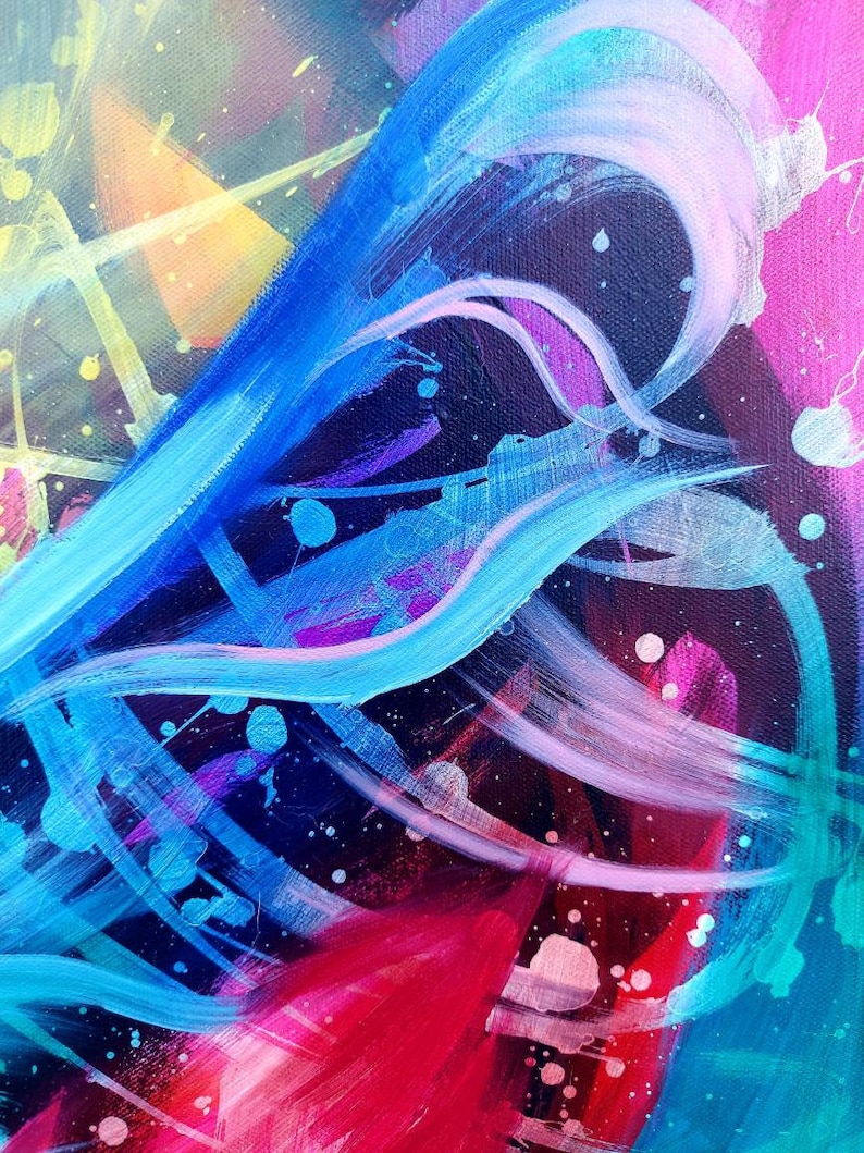 Pintura del universo abstracto-40x40 in/100x100 cm-Arte original ...