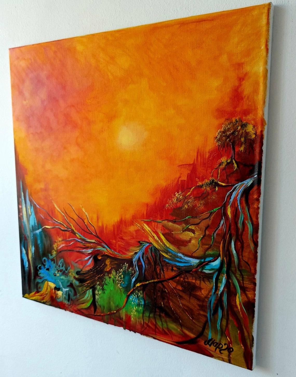Fire Water Painting Elemental Painting Abstract Art - Etsy