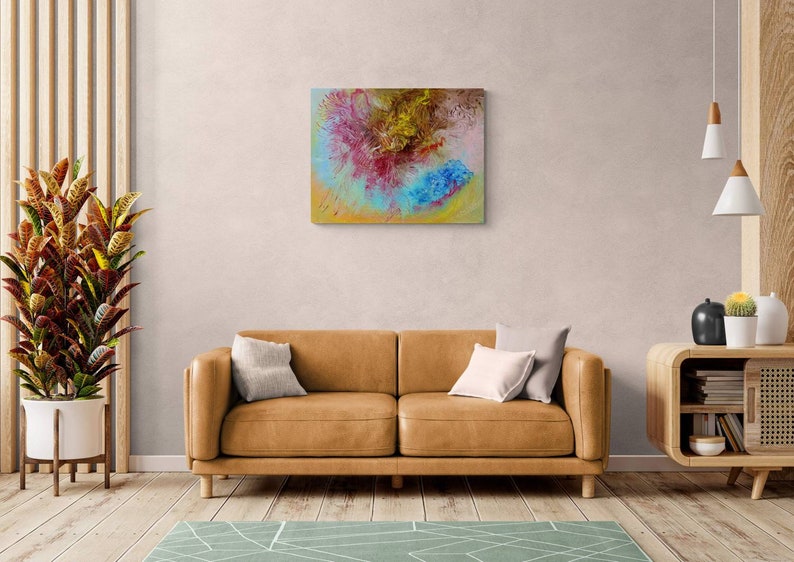 Emotion Flow Abstract Art Emotion Painting Multicolored Large Art Bright Color Wall Art ...