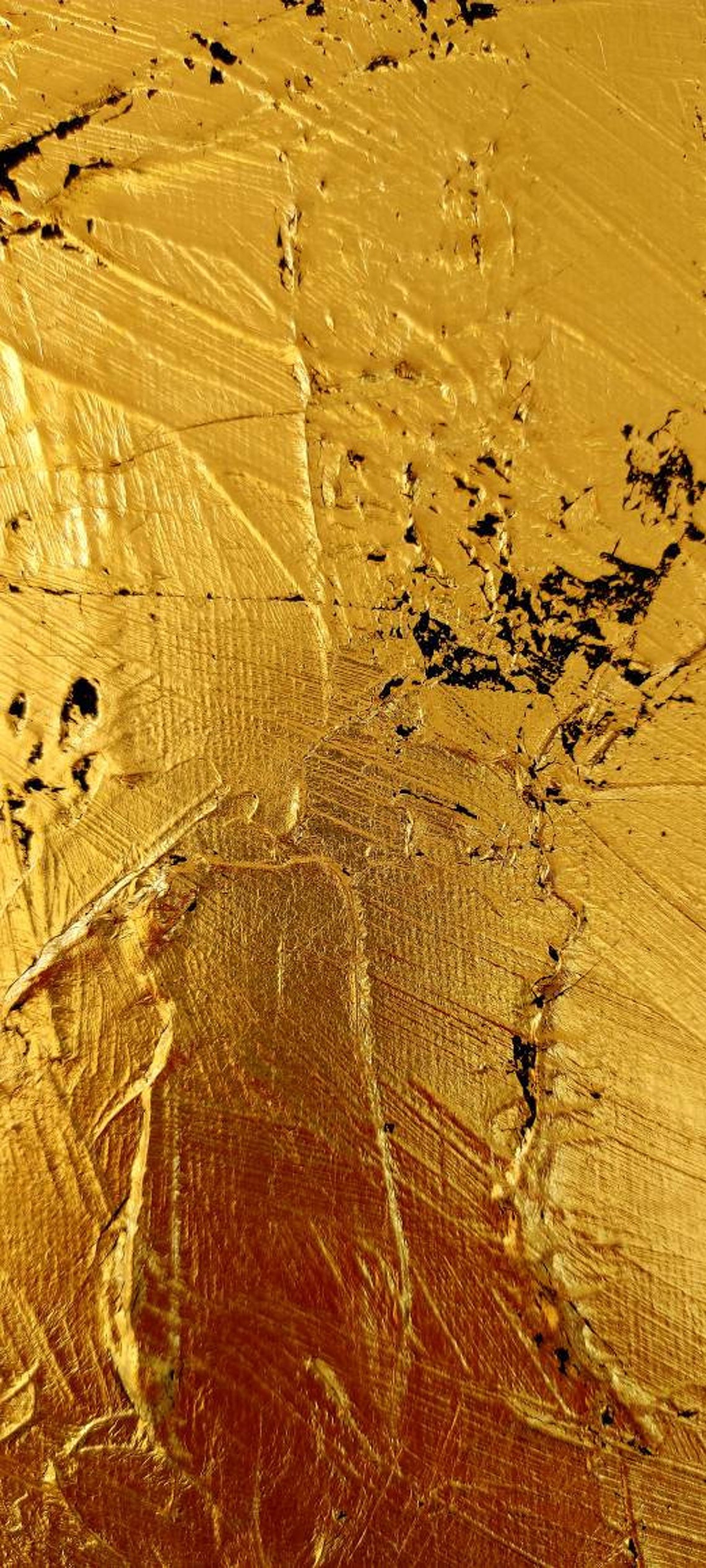 Golden Art Gold Leaf Painting Gold Leaf Art Gold Wall Decor - Etsy