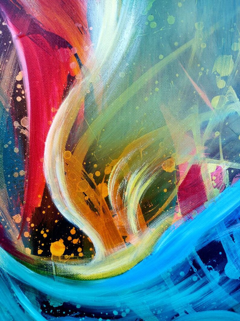 Pintura del universo abstracto-40x40 in/100x100 cm-Arte original ...