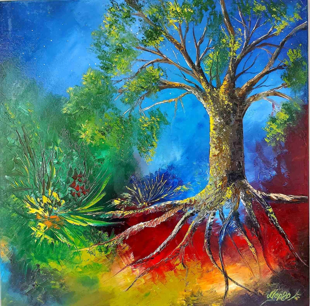 The Tree of Life Family- Tree Painting- Fantastic Tree Art-original ...