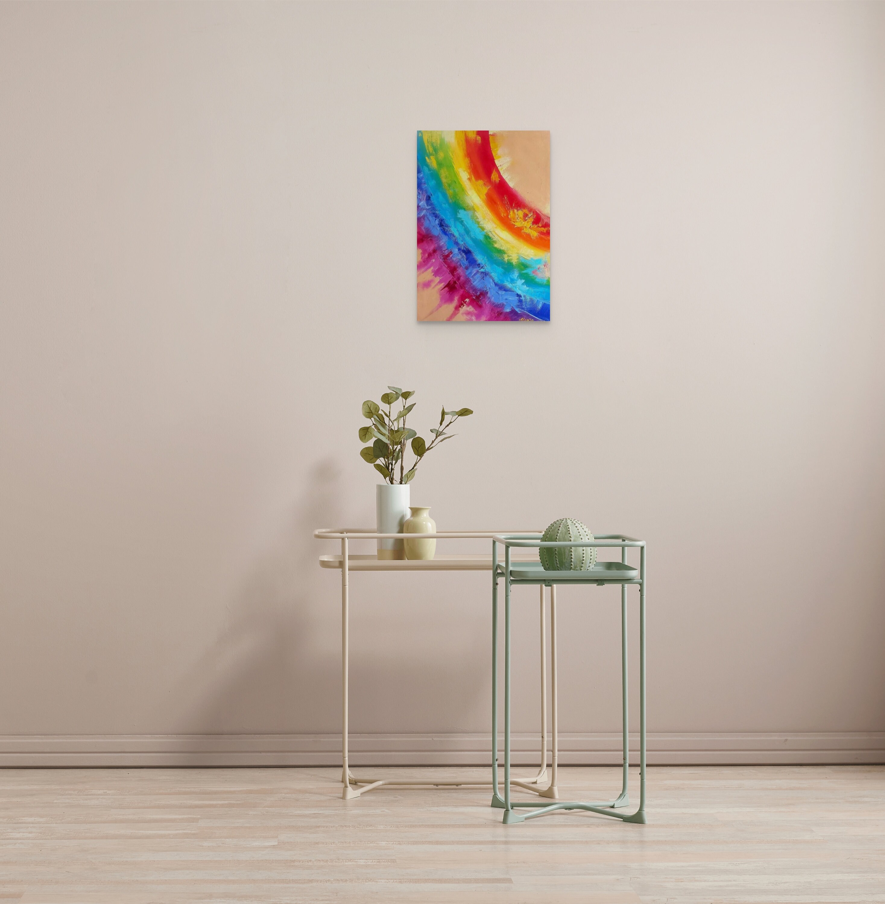 Rainbow Painting/ Colorful Wall Art/ Rainbow Multicolor Art/original ...