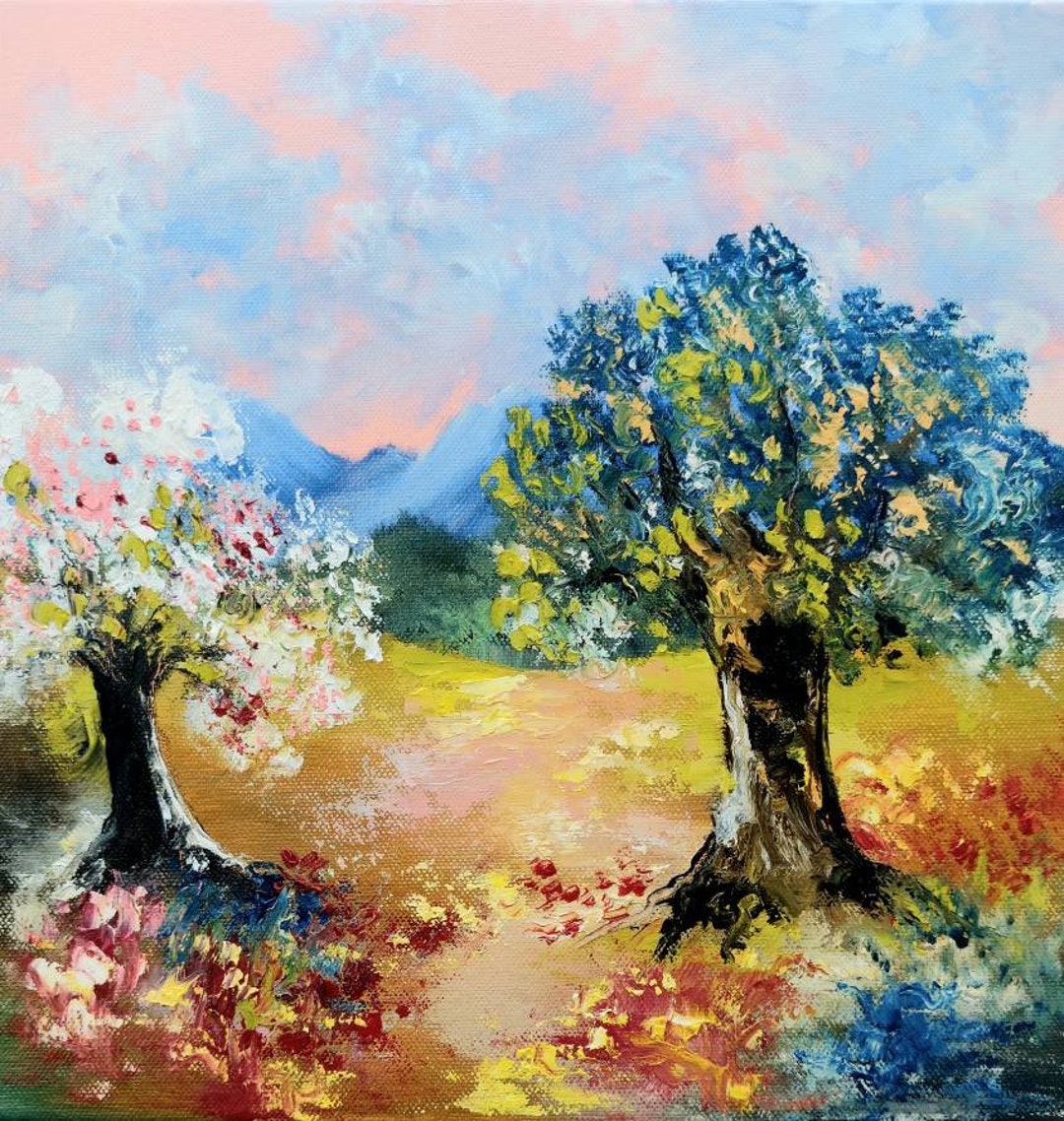 Tree Painting Forest Nature Art Oil Painting Landscape Scenery Artwork ...