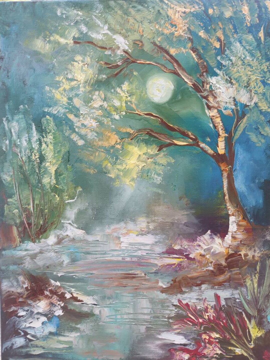 MAGIC FOREST Art-original Oil Painting-tree Forest Wall Decor-landscape ...